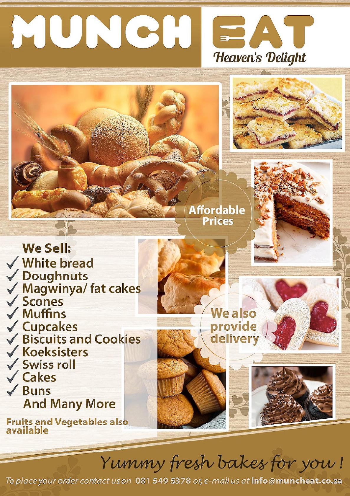 Menu at Munch Eat, Johannesburg