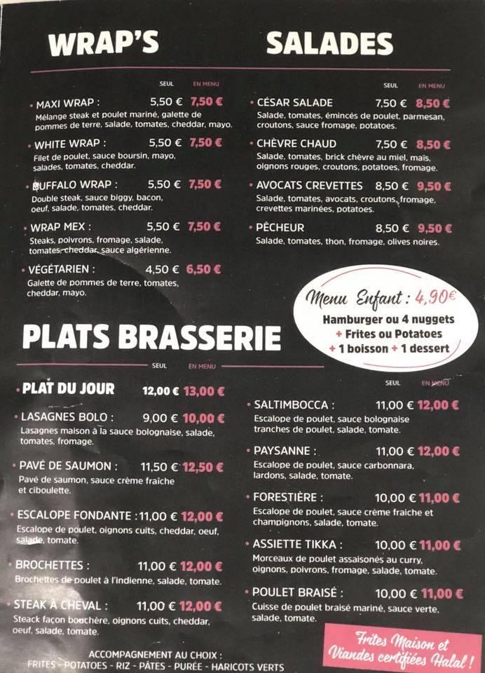 Menu au LE QUARTZ restaurant, Argenteuil, 193 Boulevard du Général Delambre