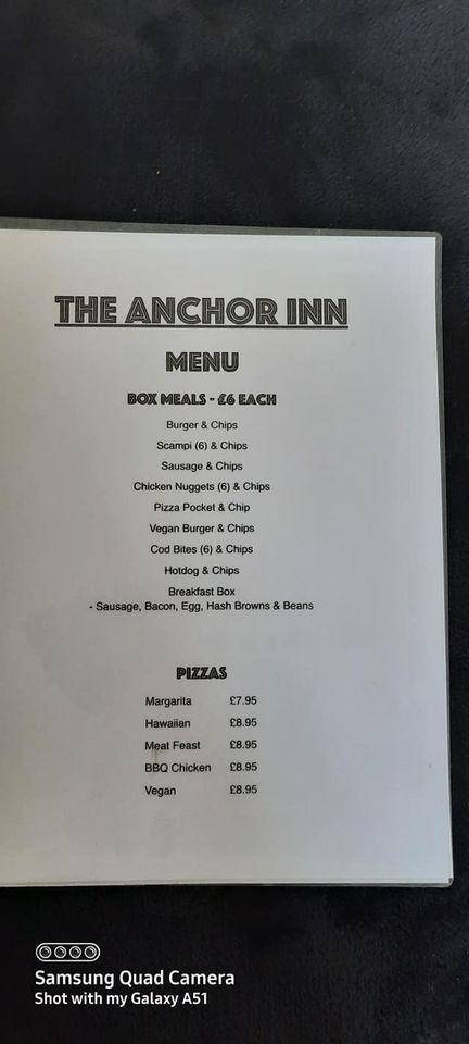 Menu at The Anchor Inn pub & bar, Great Malvern