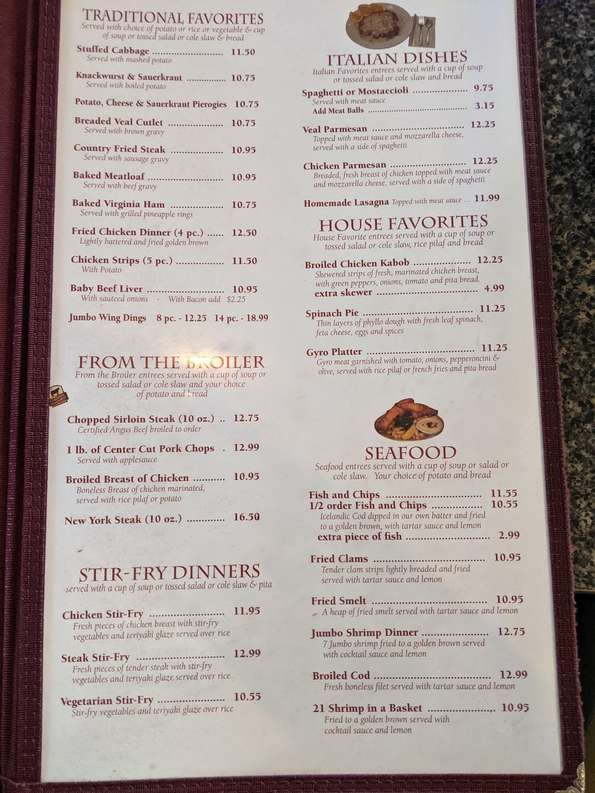 Menu at Village Grill of Farmington Hills restaurant, Farmington Hills ...
