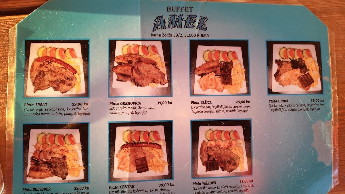 Menu at Buffet Amel restaurant, Rijeka