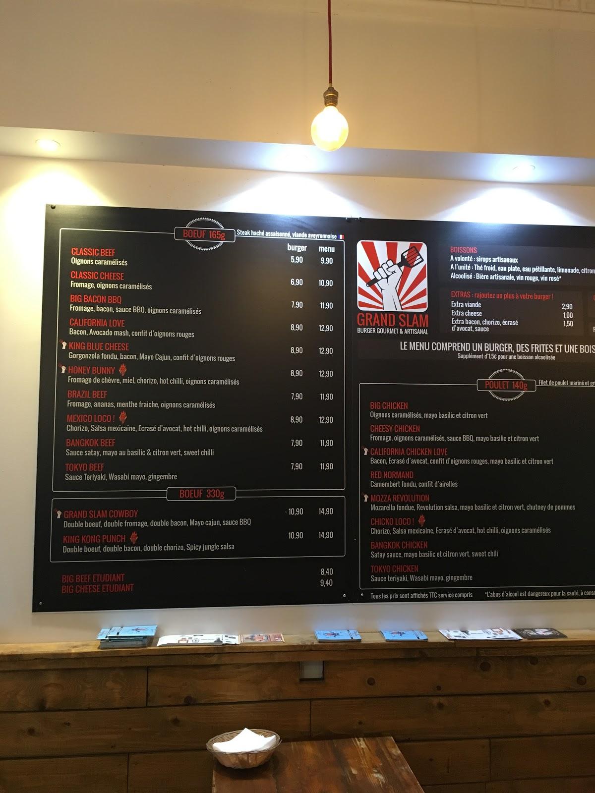 Menu au Grand Slam Burger Montpellier restaurant, Montpellier