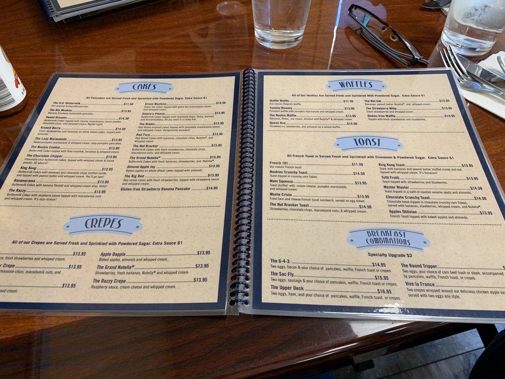 Menu at The Nook restaurant, Thousand Oaks