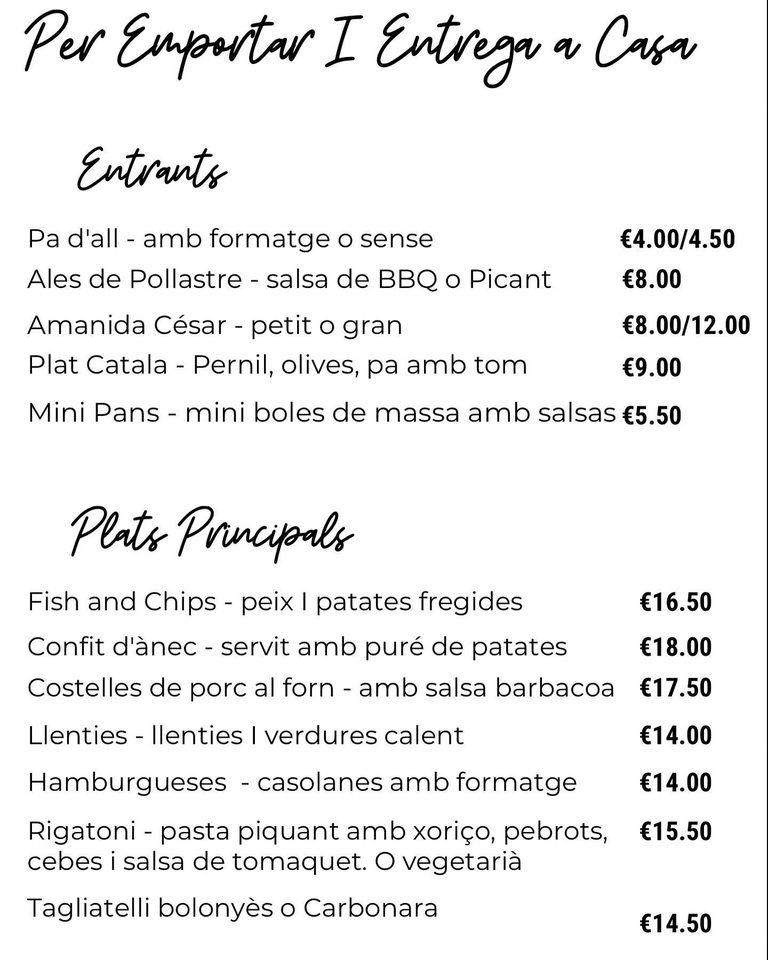 Menu at Fat alberts bar and Restaurant, Soldeu