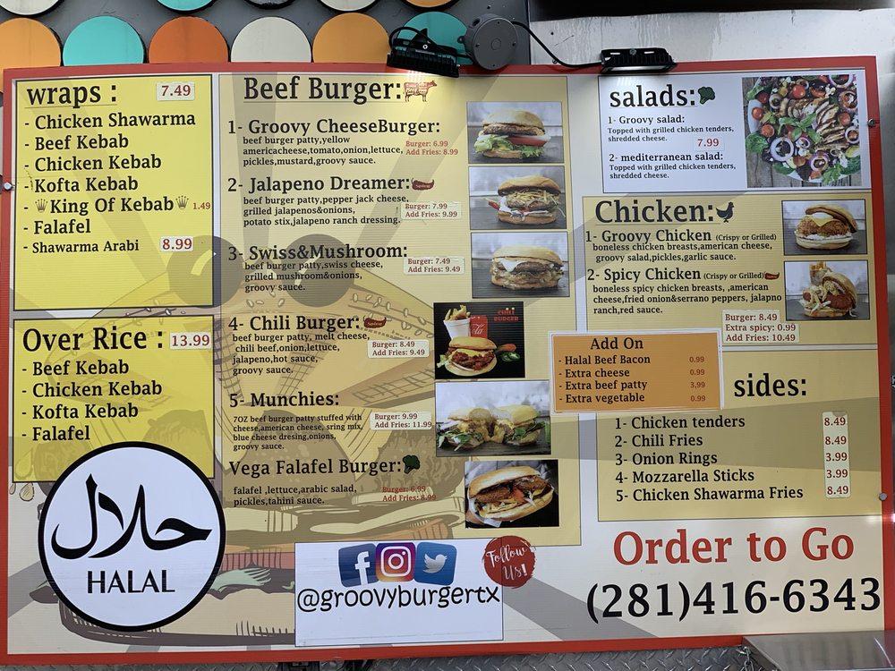 Menu at Groovy Burger (Food Truck) restaurant, Houston