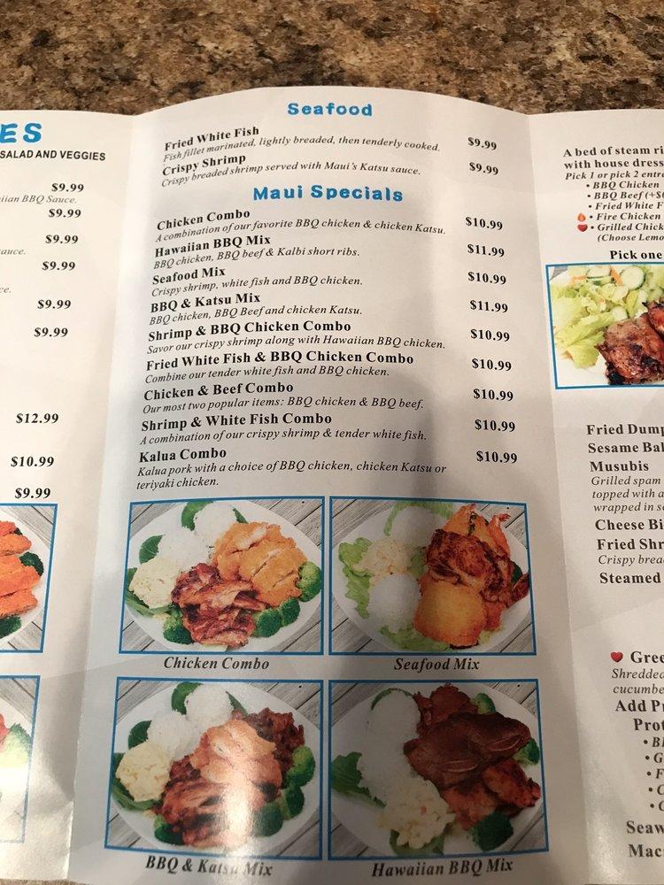 Menu at Maui Hawaiian Grill BBQ, Tempe