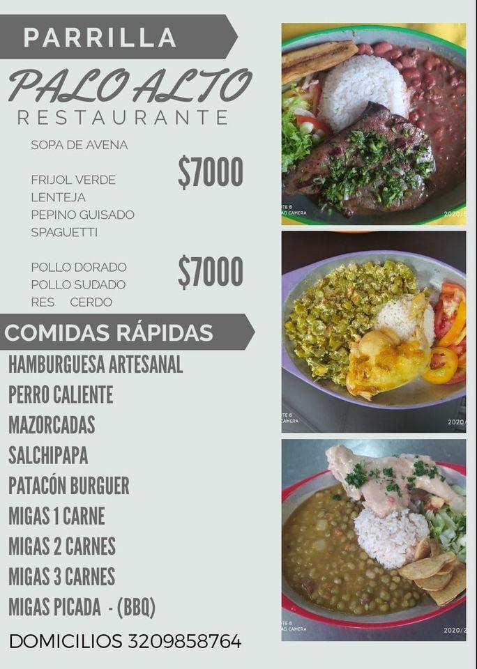 Carta de Palo Alto Restaurante, Girardot
