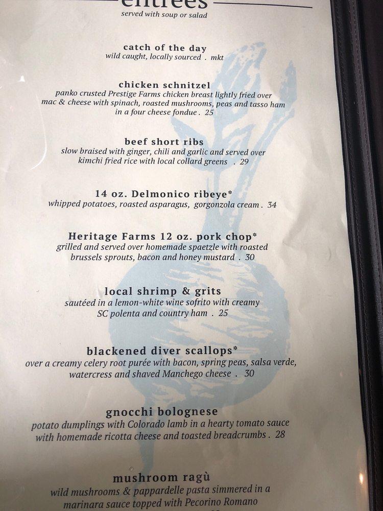 Menu at Root pub & bar, Georgetown