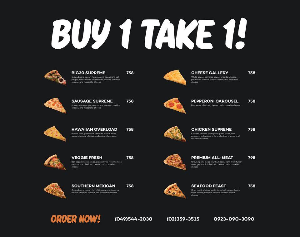 Menu at Big30 Pizza & Pasta - Sta. Rosa Branch pizzeria, Philippines