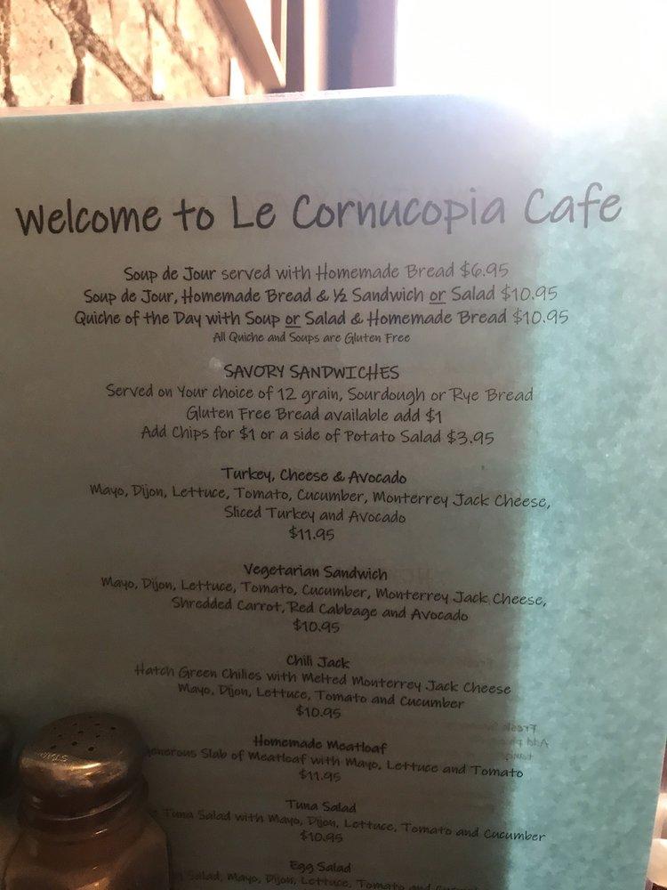 Menu at Le Cornucopia Café cafe, Bisbee
