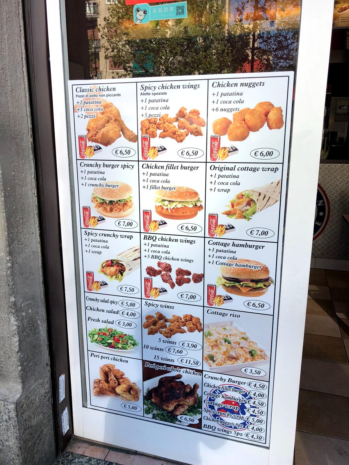 Menu at Selekt Chicken restaurant, Milan
