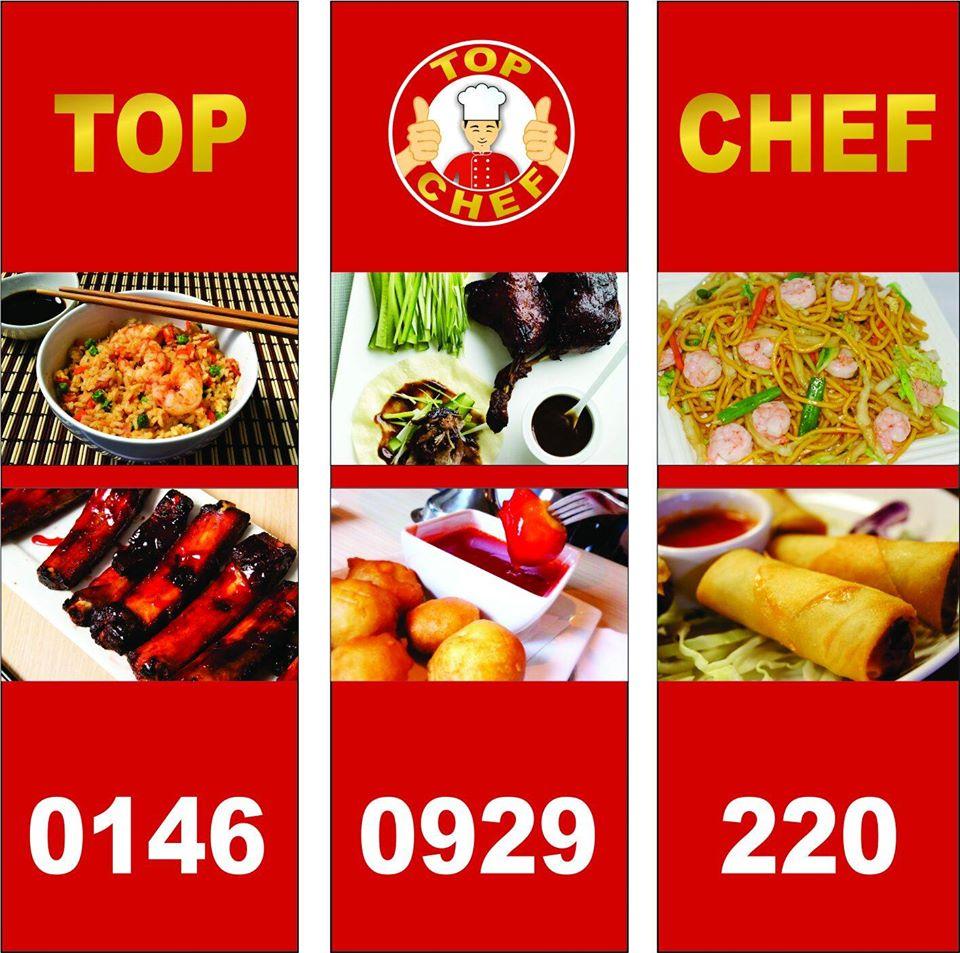 Menu at Top chef Chinese and Thai take away fast food, Chard