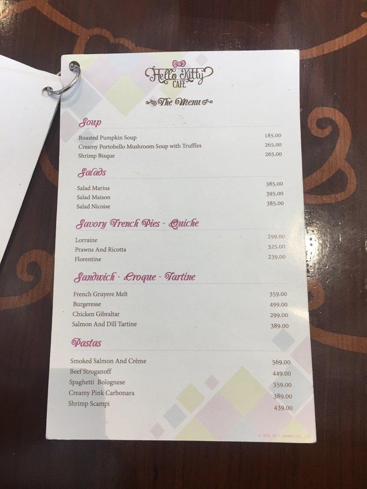 Menu at Hello Kitty Cafe, Taguig, Third Floor