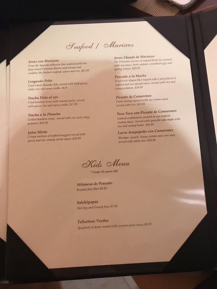 Menu at La Limeña Grill desserts, Rockville, Rockville Pike