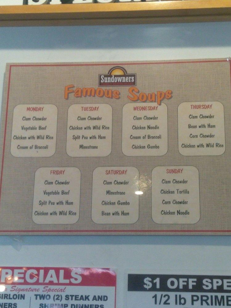 Menu at Sundowners Family Restaurant, San Bernardino