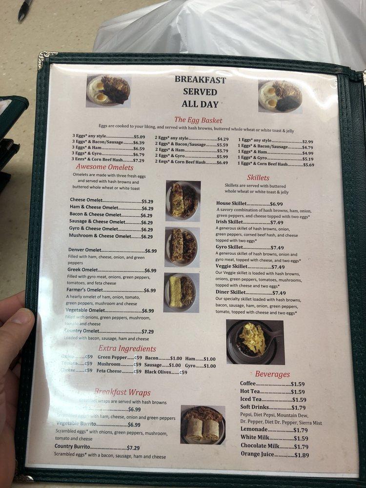 Menu at Edinburgh Diner restaurant, Edinburgh