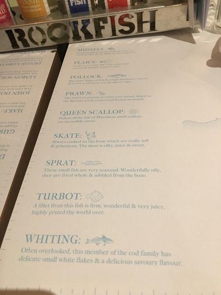 Menu at Rockfish - Dartmouth restaurant, Dartmouth