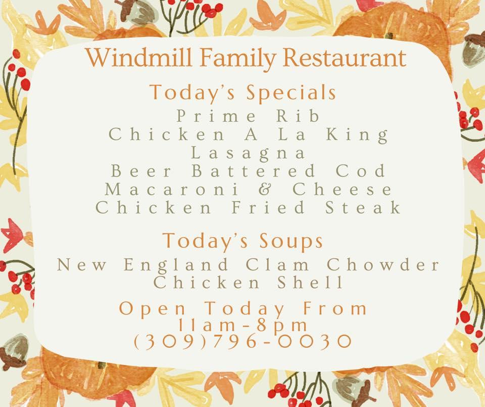 Menu at Windmill Family Restaurant, East Moline