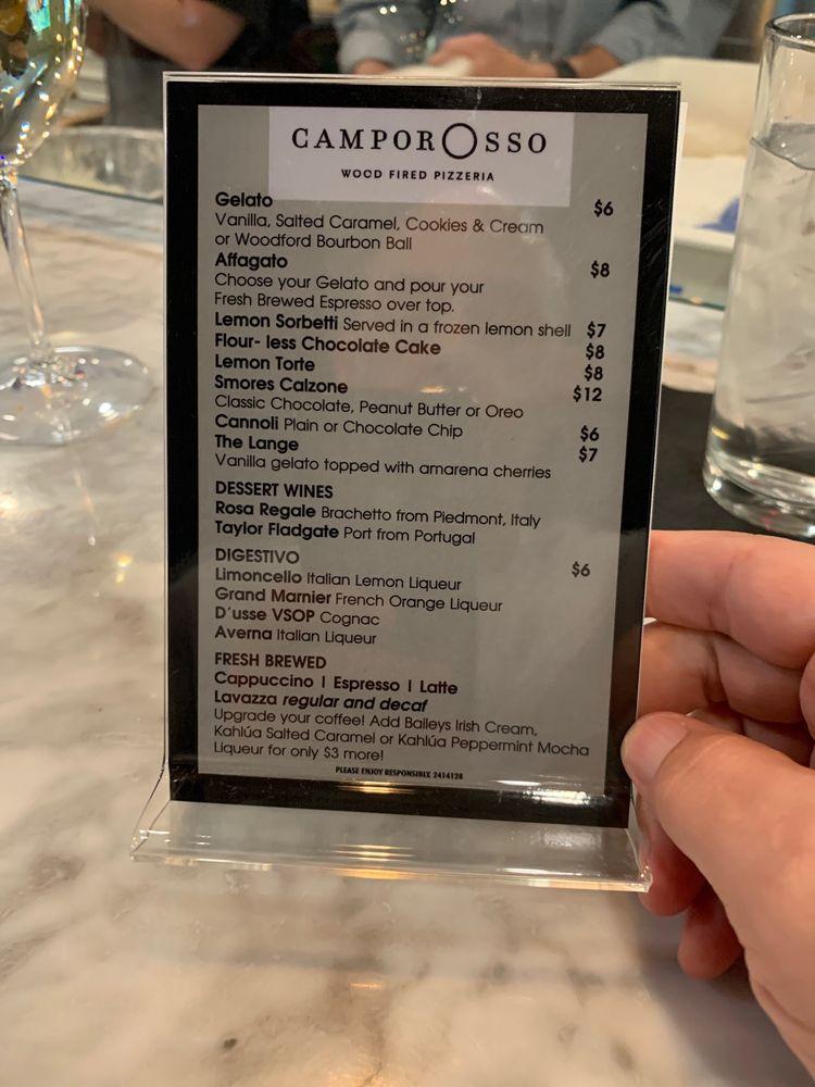 Menu at Camporosso pub & bar, Fort Mitchell