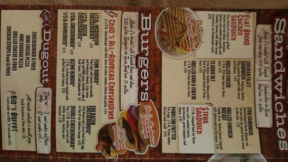Menu at Chad's Pizza & Restaurant, Dyersville
