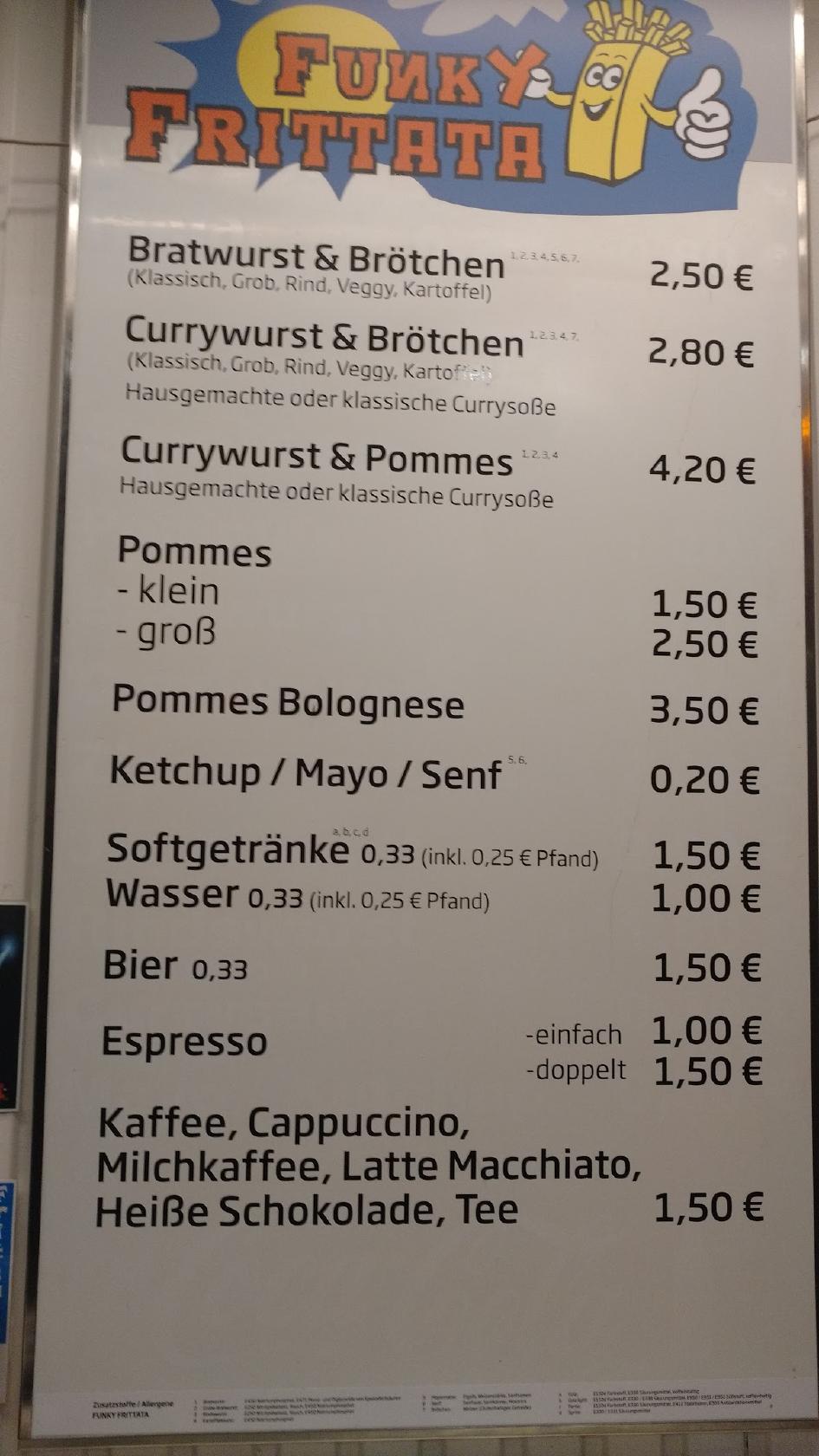 Menu at Funky Frittata fast food, Herborn