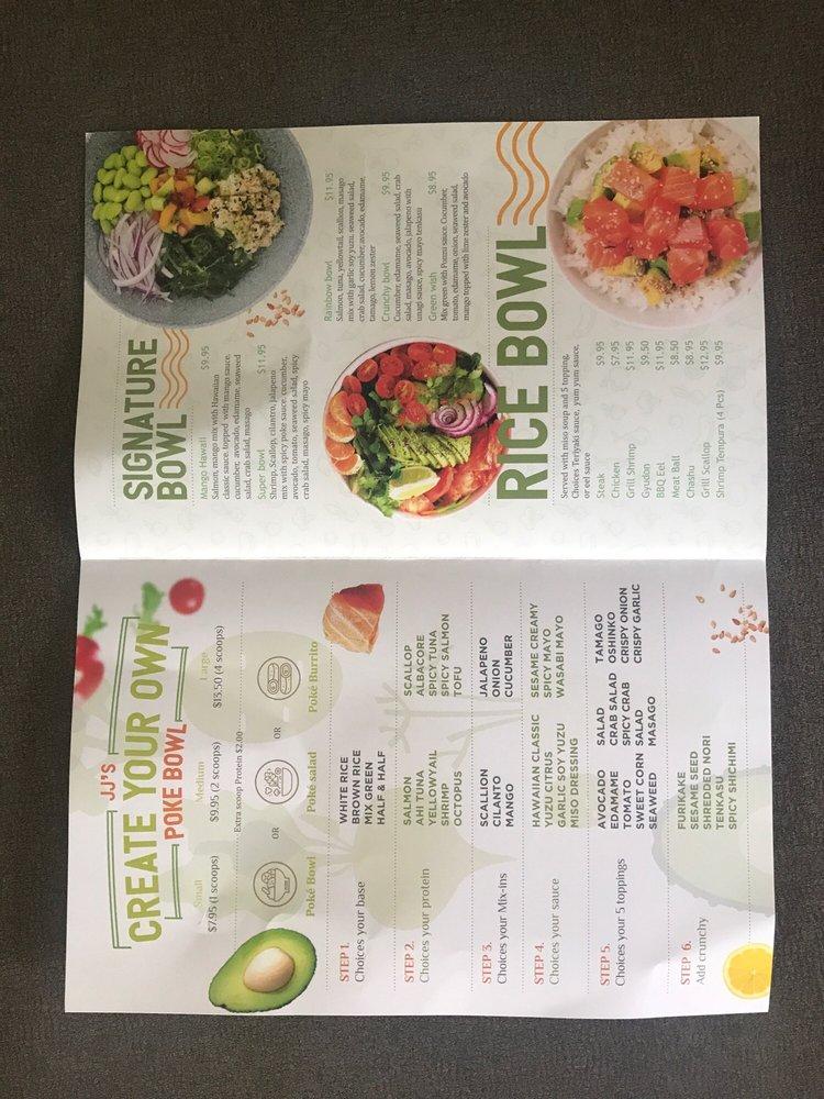 Menu at JJ'S POKE BOWL pub & bar, Edina
