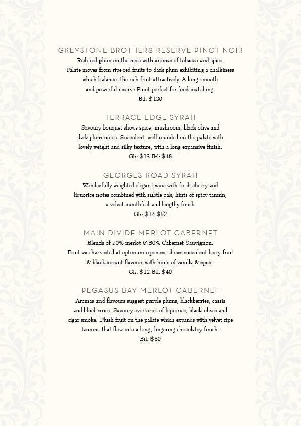 Menu at No.31 Restaurant & Bar, Hanmer Springs