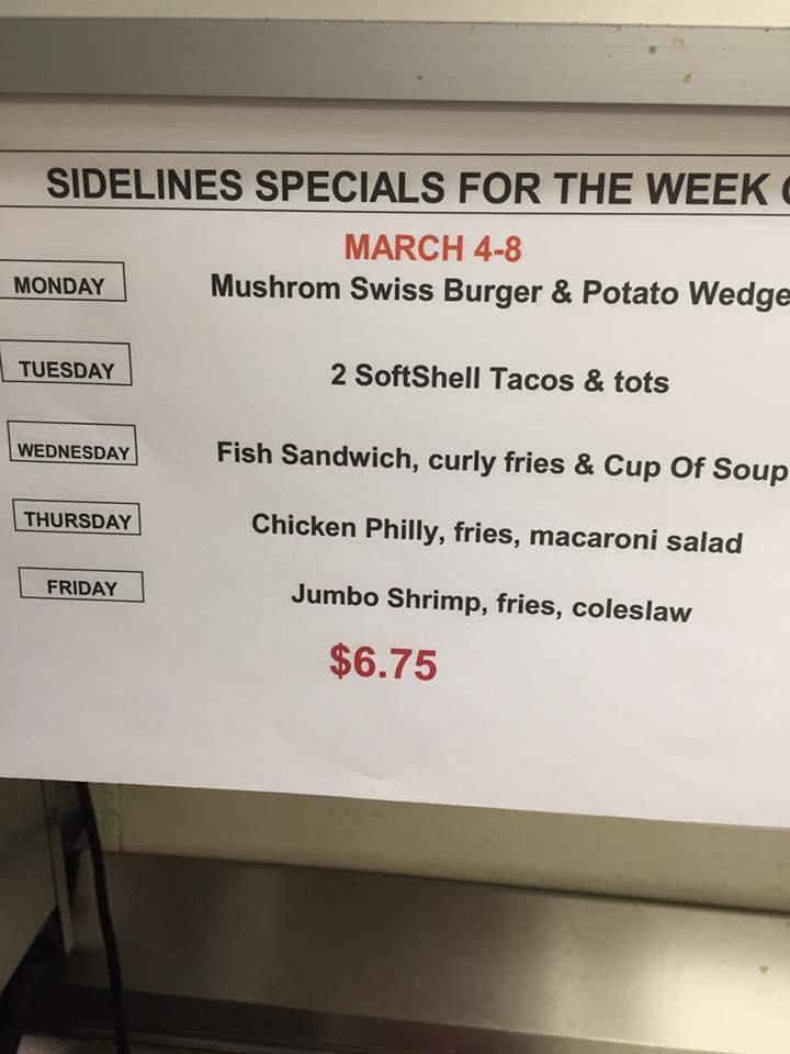Menu at Sidelines pub & bar, Wakefield