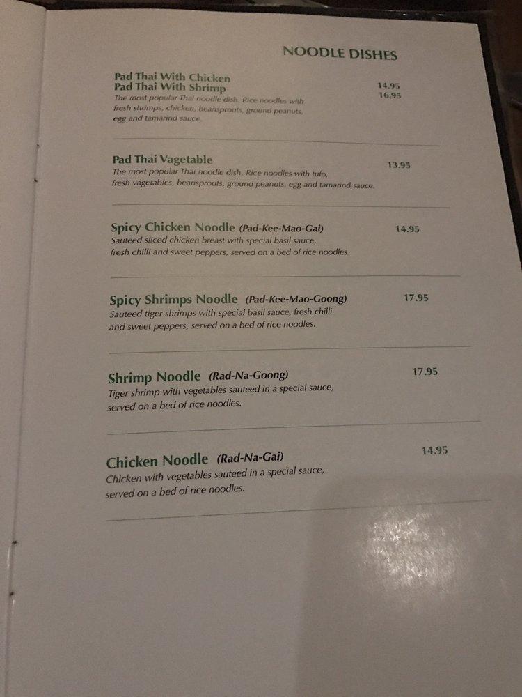 Menu at Soontorn Bahn Thai restaurant, Oakville, 210 Lakeshore Rd E