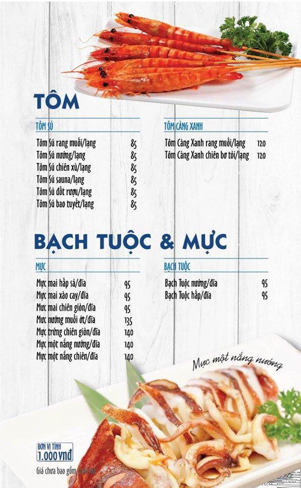 Menu at Vinh Xanh restaurant, Hanoi, 5th Floor
