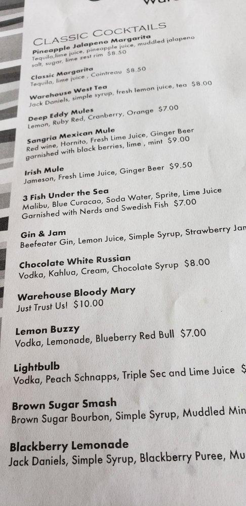 Menu at Warehouse West Grill pub & bar, Yakima