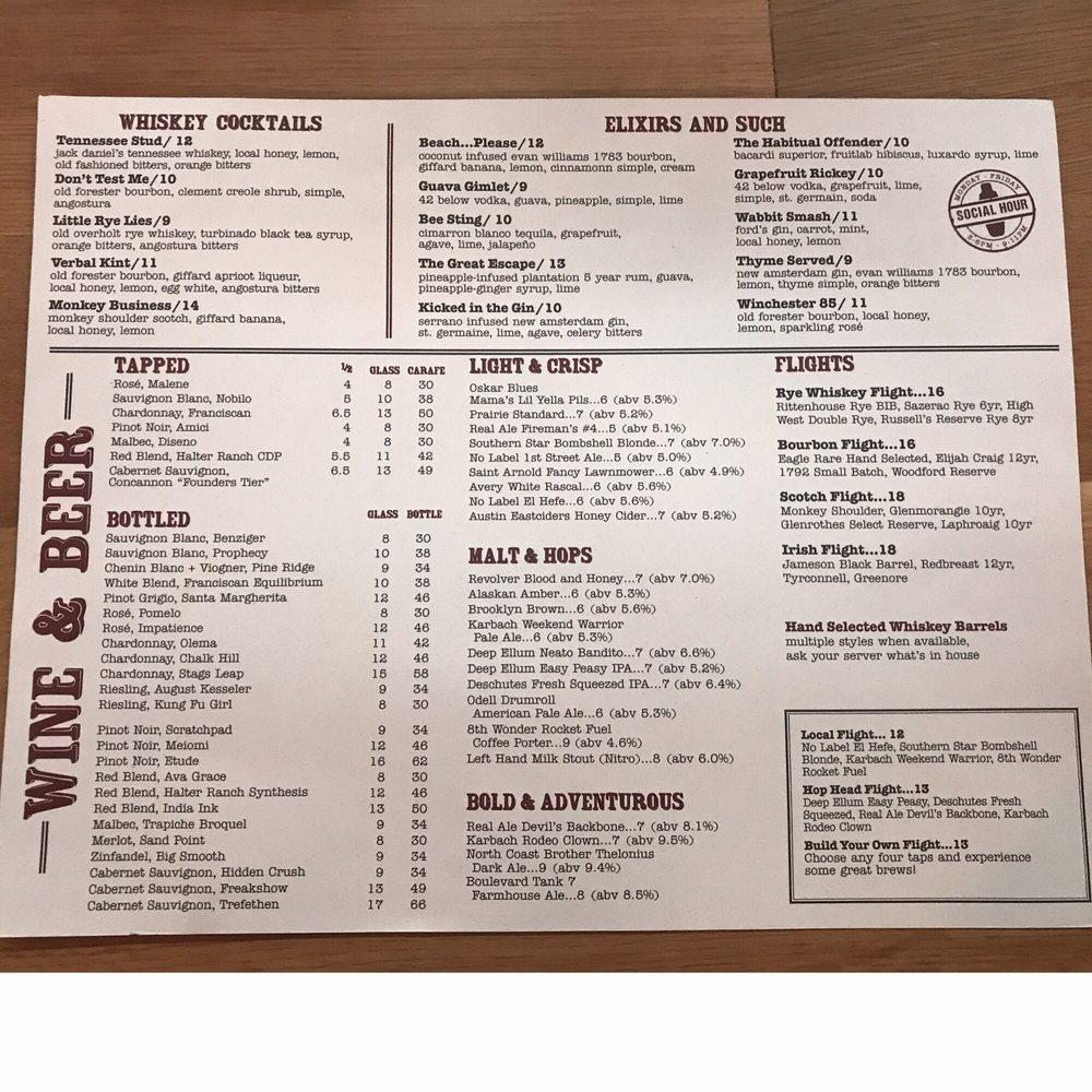 Menu at Whiskey Cake Kitchen & Bar, Friendswood, Gulf Fwy