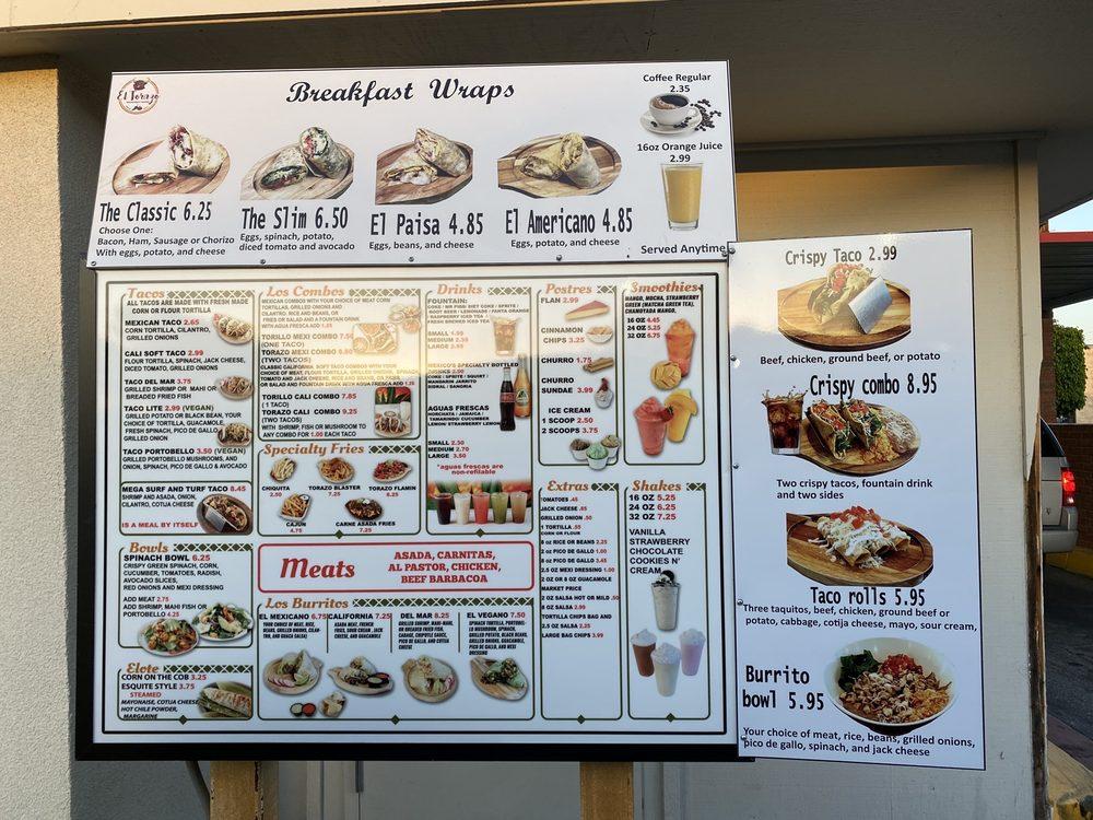Menu at El Torazo Mexican Restaurant, Bellflower