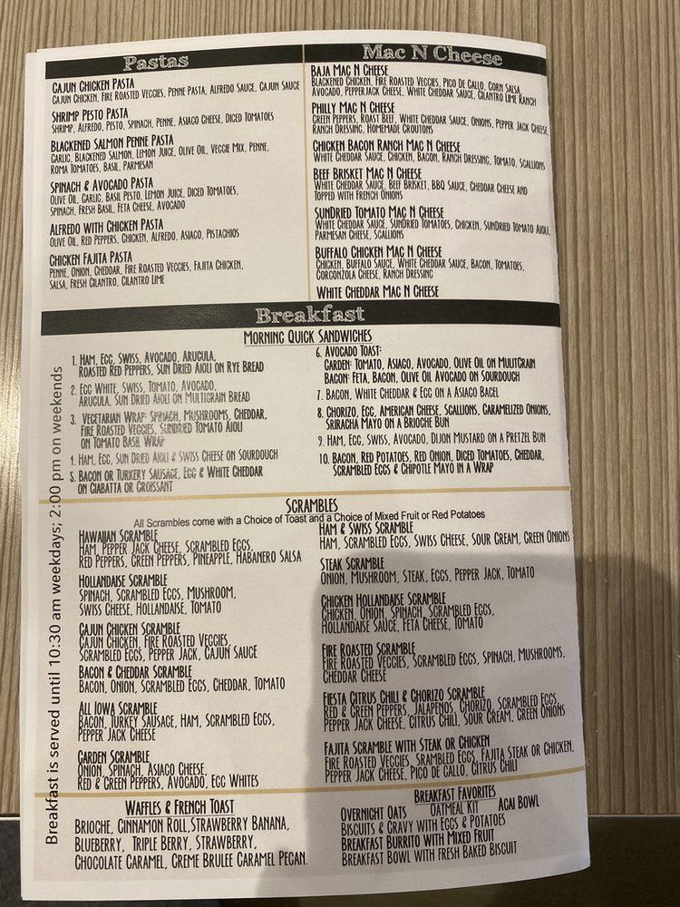 Menu at Main Street Cafe & Bakery, Ankeny, SW White Birch Dr #1