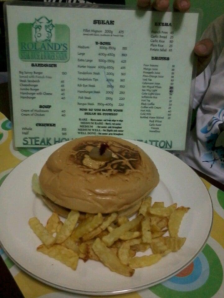 Menu at Roland's Steak House restaurant, General Santos City, Jose ...
