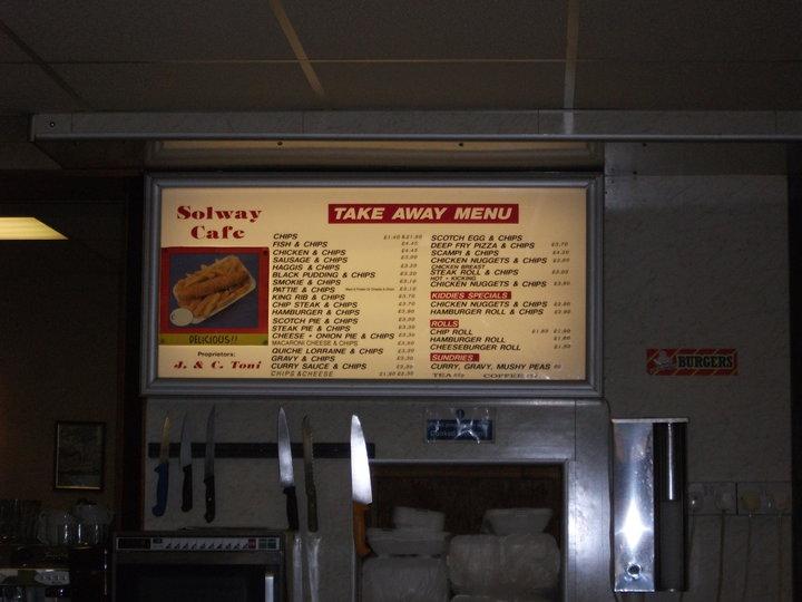 Menu at Solway Cafe, Annan, 133 High St