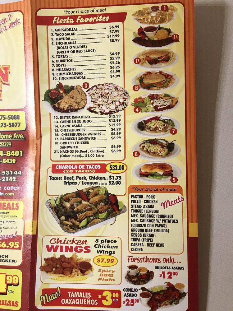 Menu at Chicken Palace Sunset restaurant, Waukesha