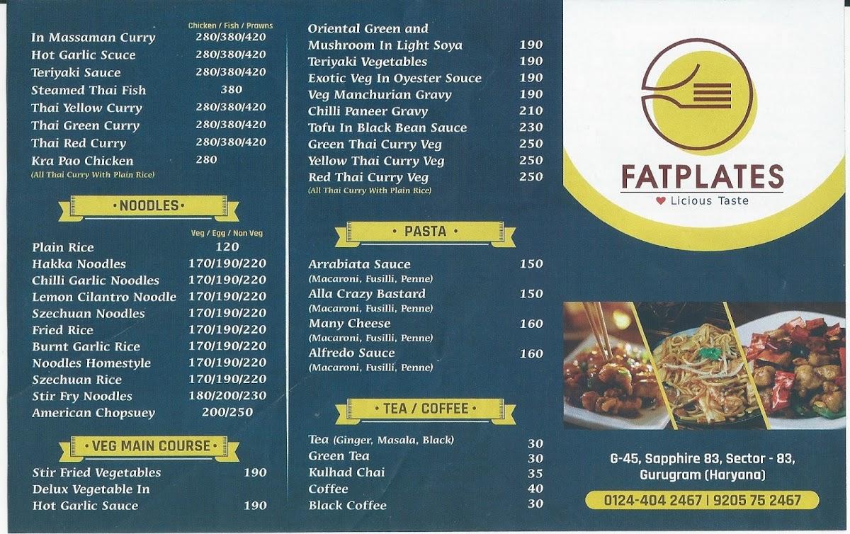 Menu at FATPLATES, Gurugram, Shop No G 45