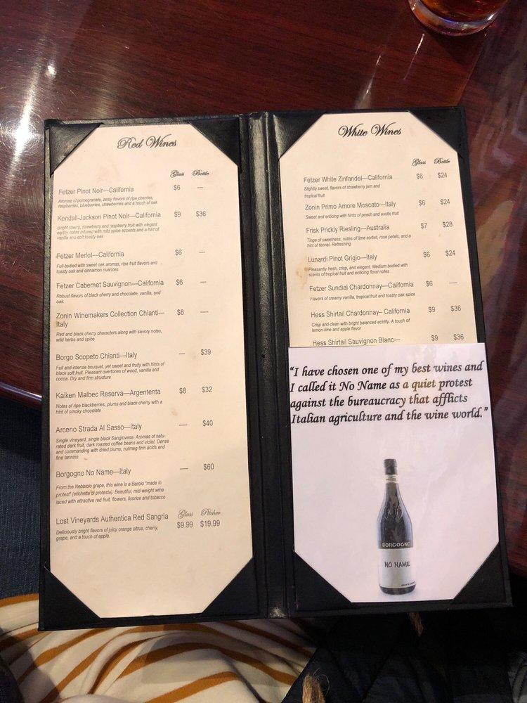 Menu at Red Tomato and Wine Restaurant, Anderson