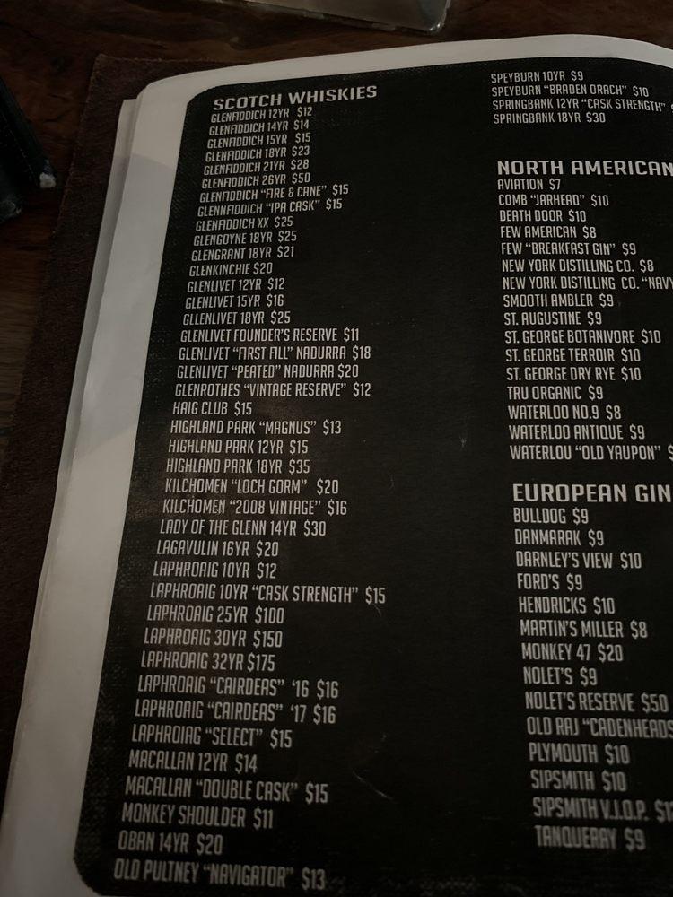 Menu at The Woods pub & bar, Orlando