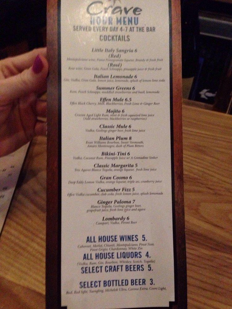 Menu at Crave Italian Oven & Bar, Myrtle Beach