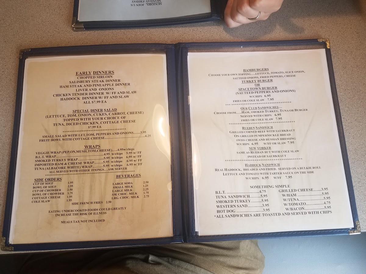 Menu at The Derry Diner restaurant, Derry, 29 Crystal Ave