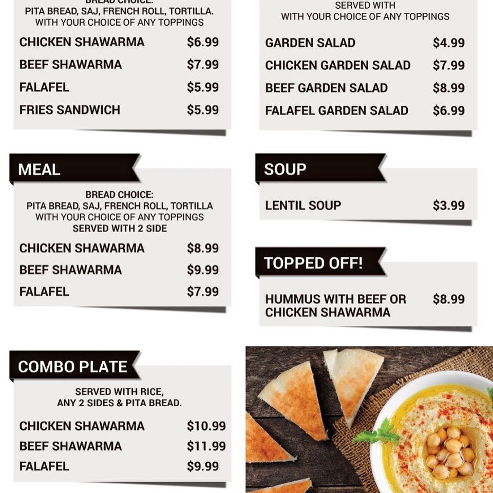Menu at Damasquino restaurant, Glendora