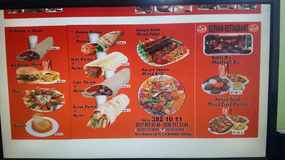 Menu at Kervan Restaurant, Istanbul, Şht. Recep Koç Cd. 19 C