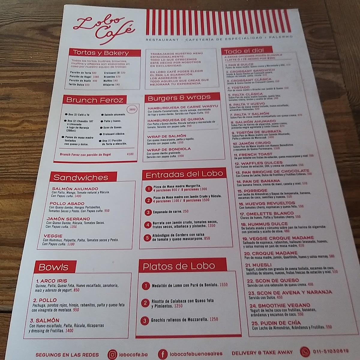 Carta de Lobo Café, Buenos Aires, Honduras 4730