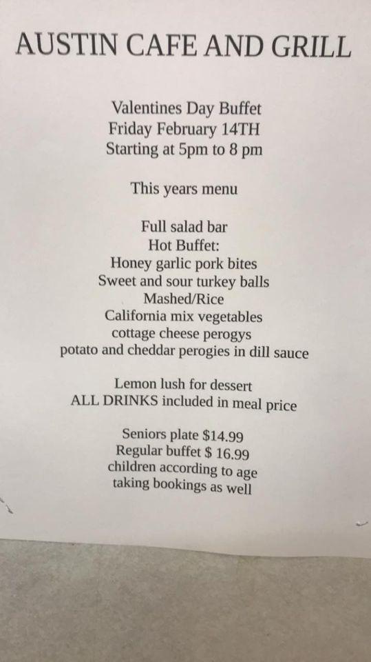 Menu at Austin Cafe and Grill, Austin