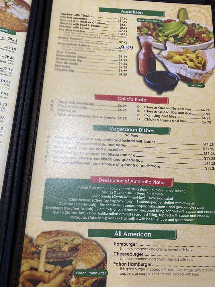 Menu at El Rancho Viejo Mishawaka restaurant, Mishawaka