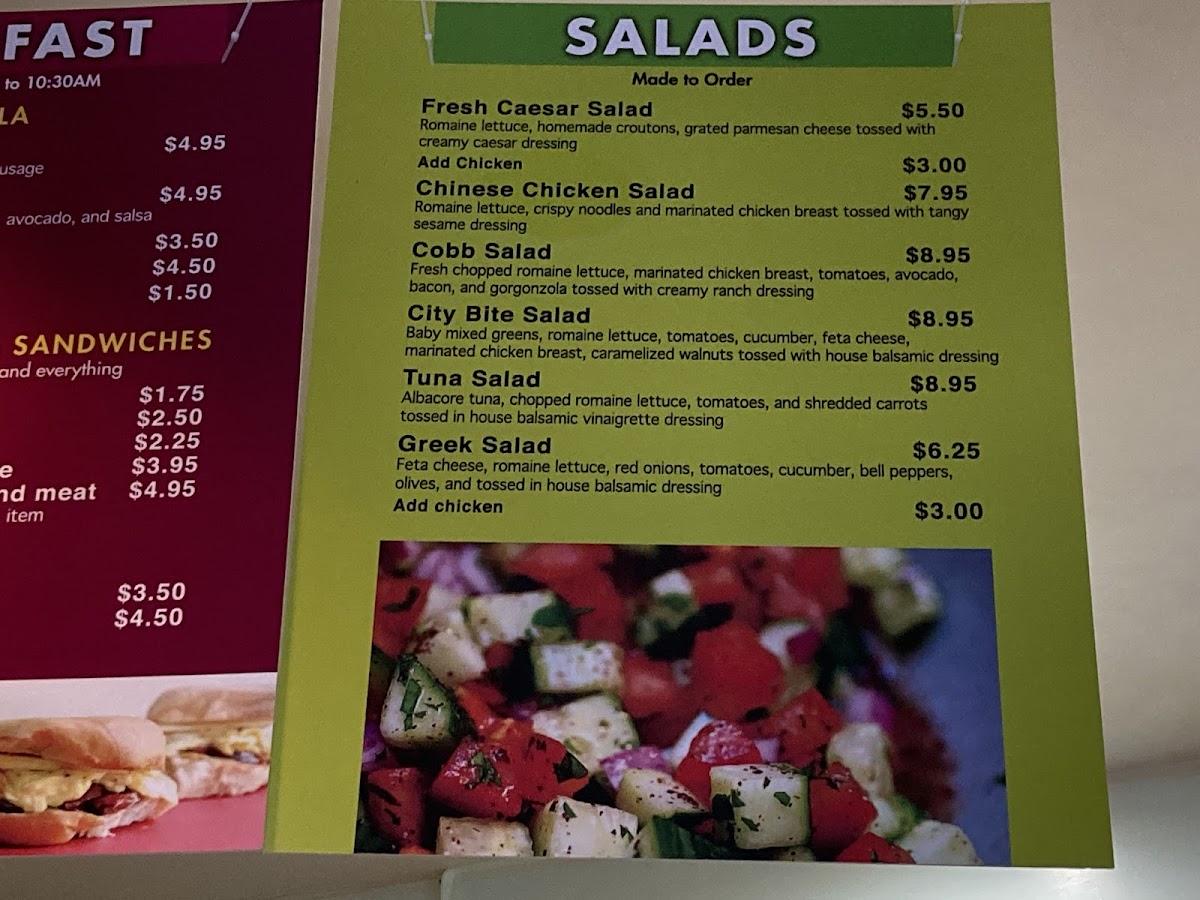 Menu at Grace Cafe, Los Angeles