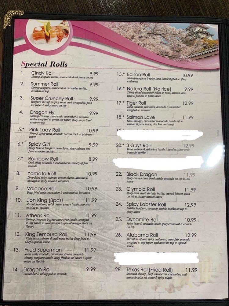 Menu at Yamato Sushi & Steak House restaurant, Athens