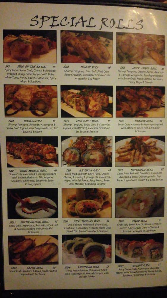 Menu at Fuji Hana Sushi Bar and Hibachi Steakhouse, Gretna